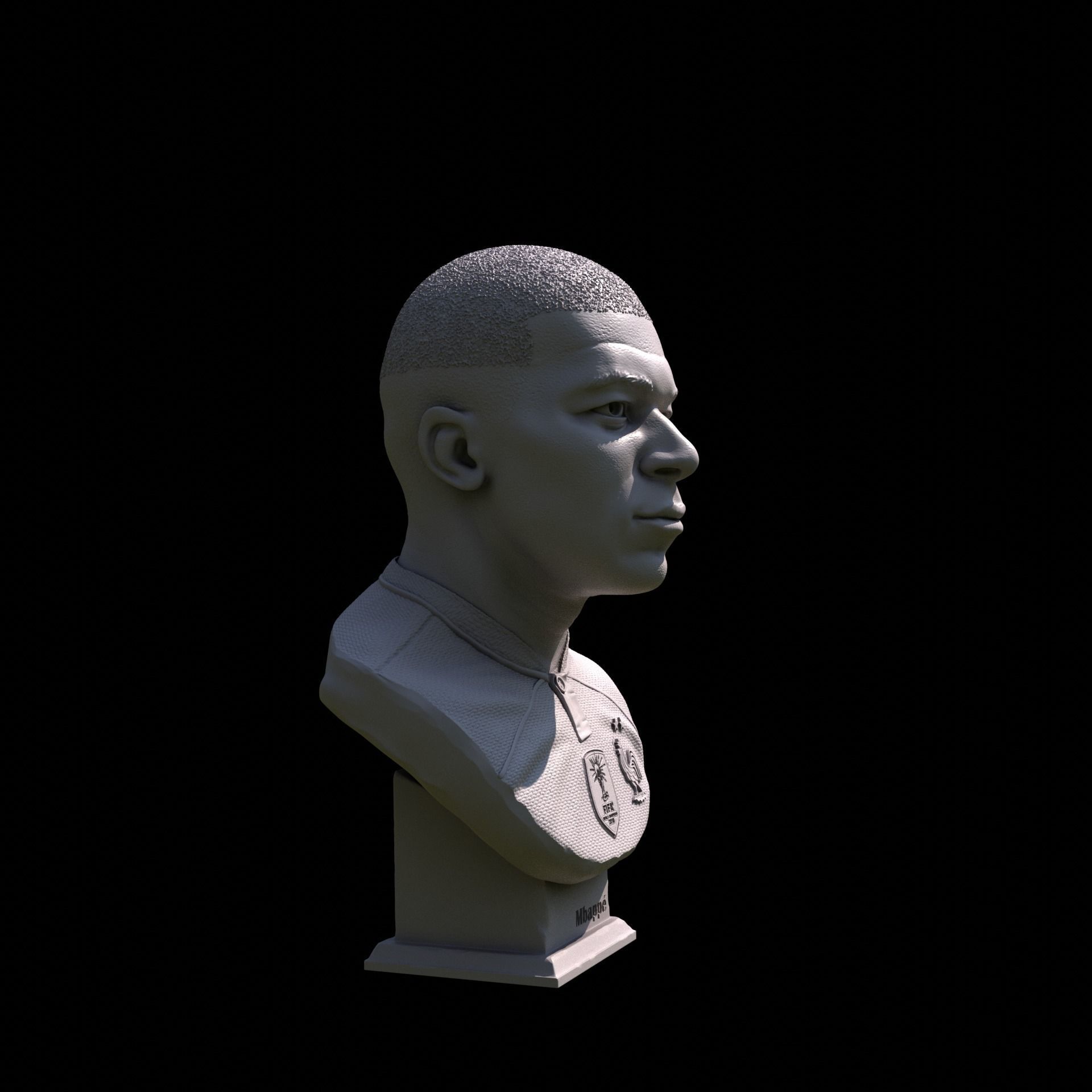 Kylian Mbappe 3D Bust for printing 3D model 3D printable | CGTrader