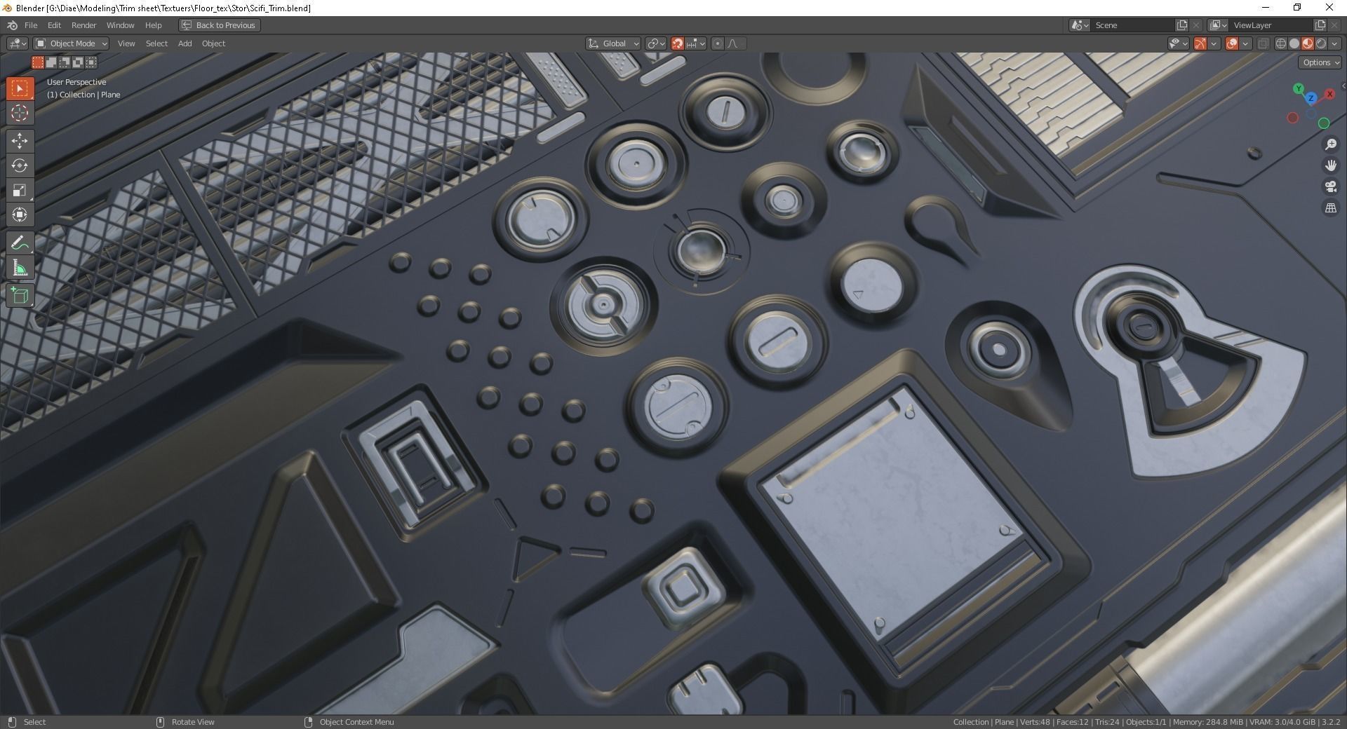 Scifi Trim Sheet High Poly 3D model | CGTrader