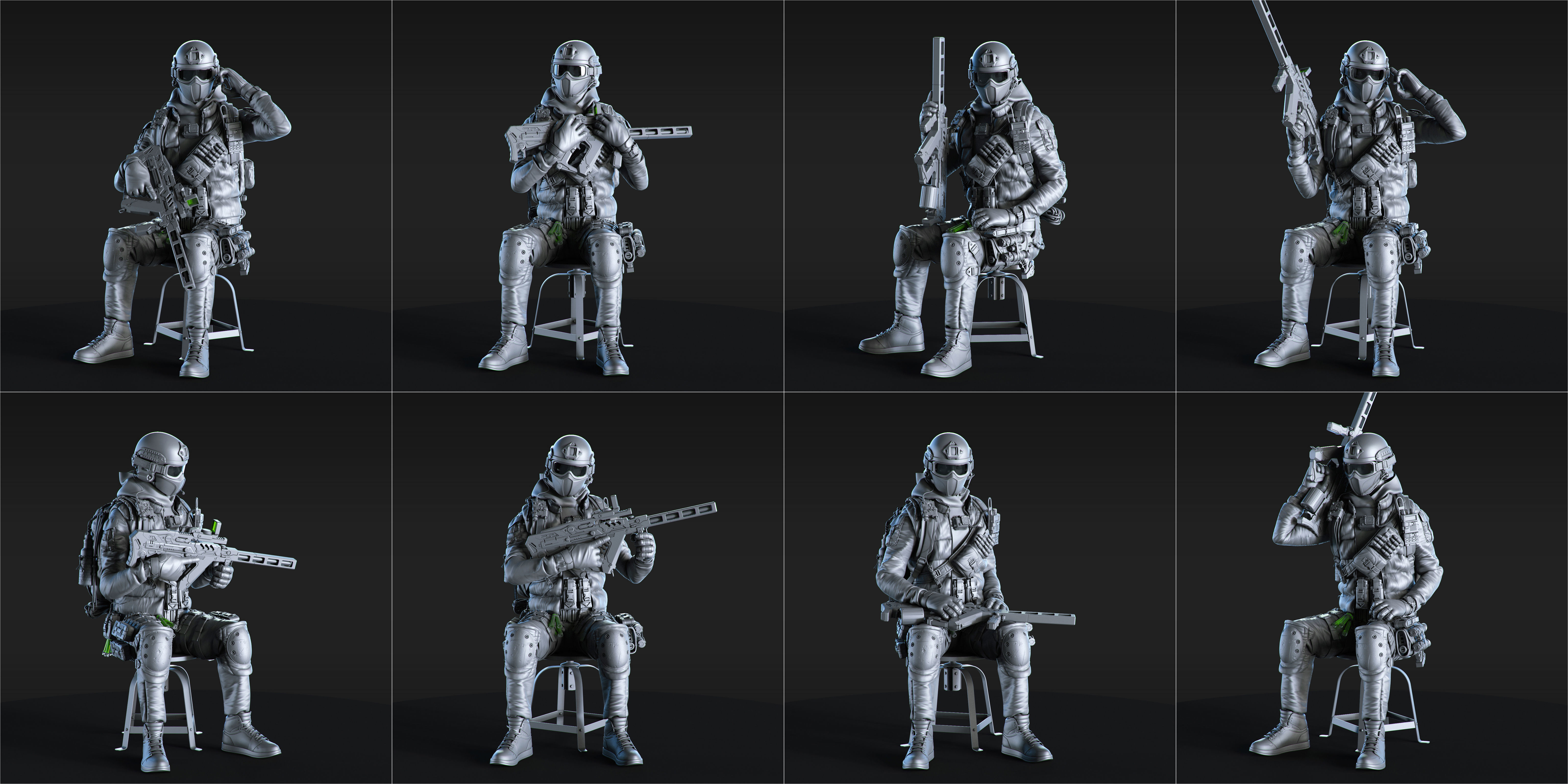50 HQ Poses 3D models of soldiers 3D model | CGTrader
