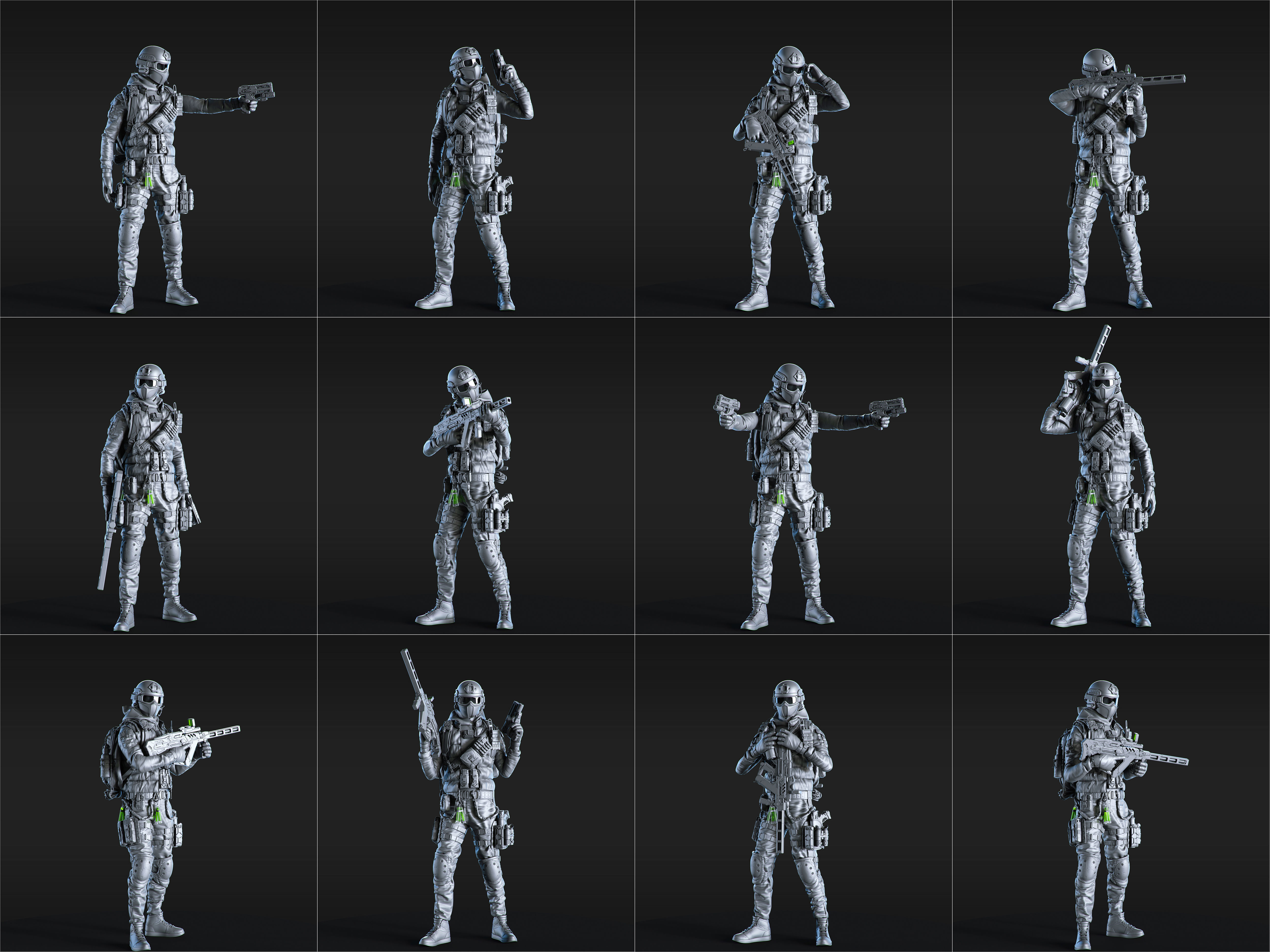 50 HQ Poses 3D models of soldiers 3D model | CGTrader