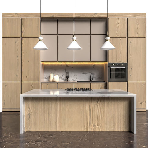 kitchen 2 with cabinets and counter tops 3D model | CGTrader