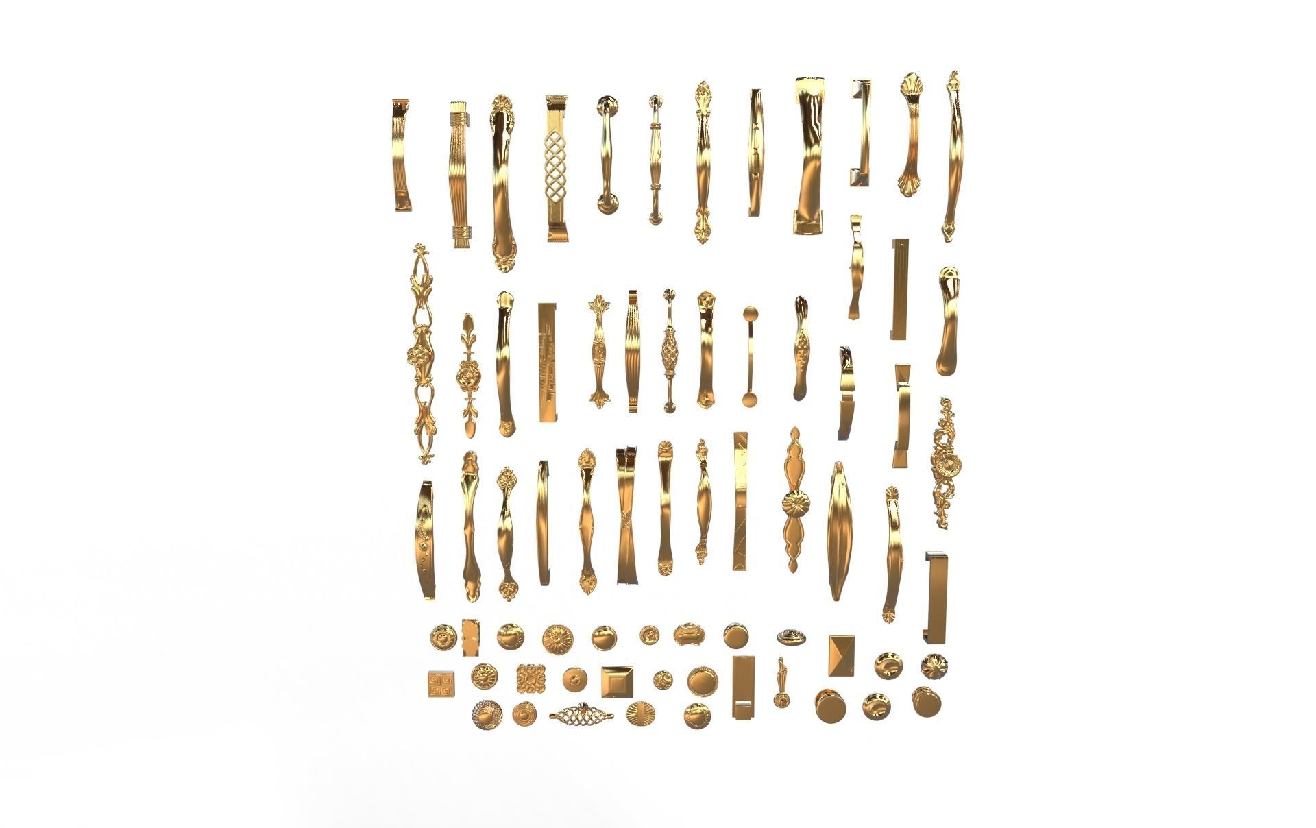 Classical Cabinet pull handle 3d model 3D model | CGTrader