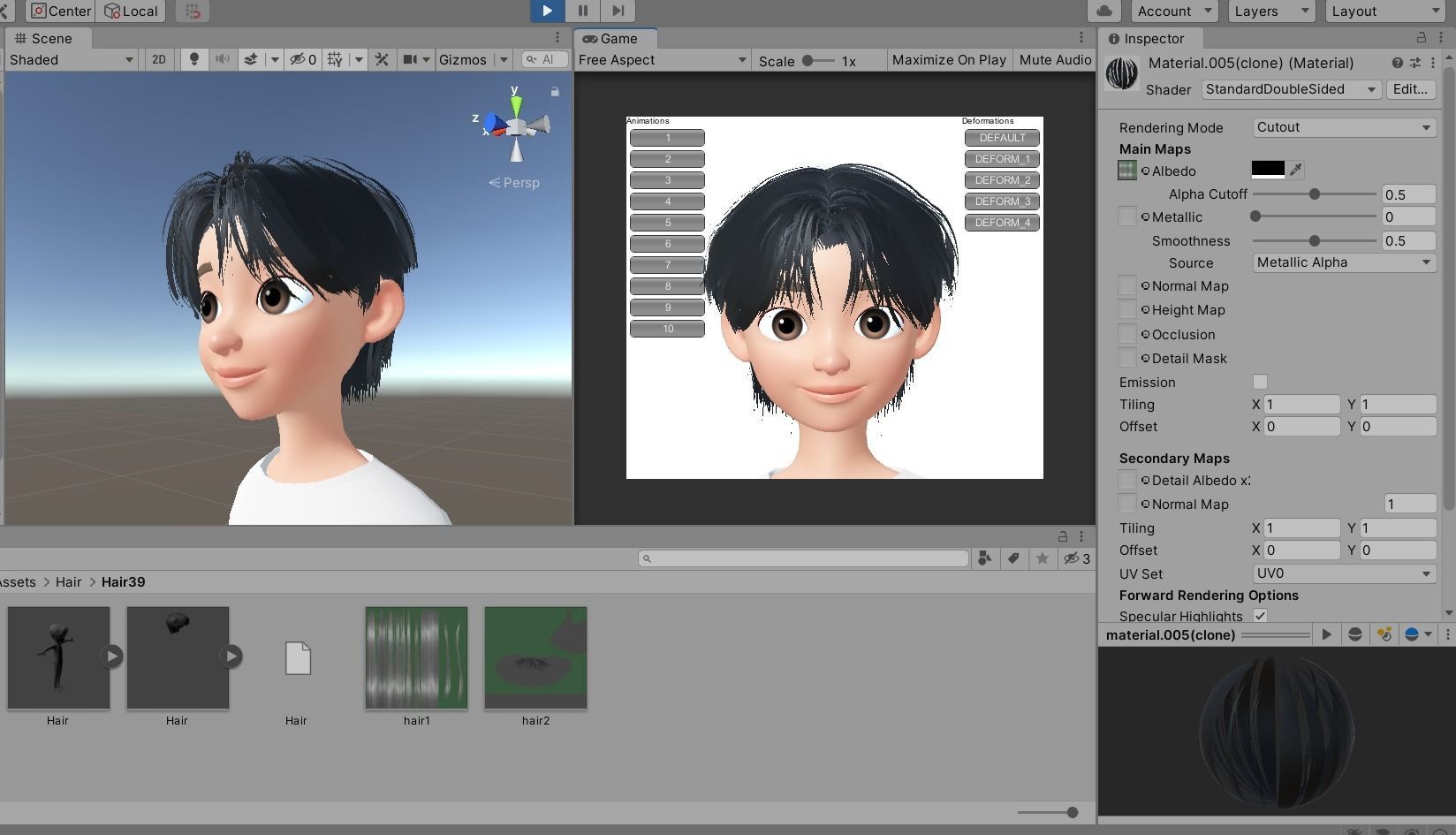 3D model Hair 3D Model Zepeto Unity Prefab FBX 39 VR / AR / low-poly ...