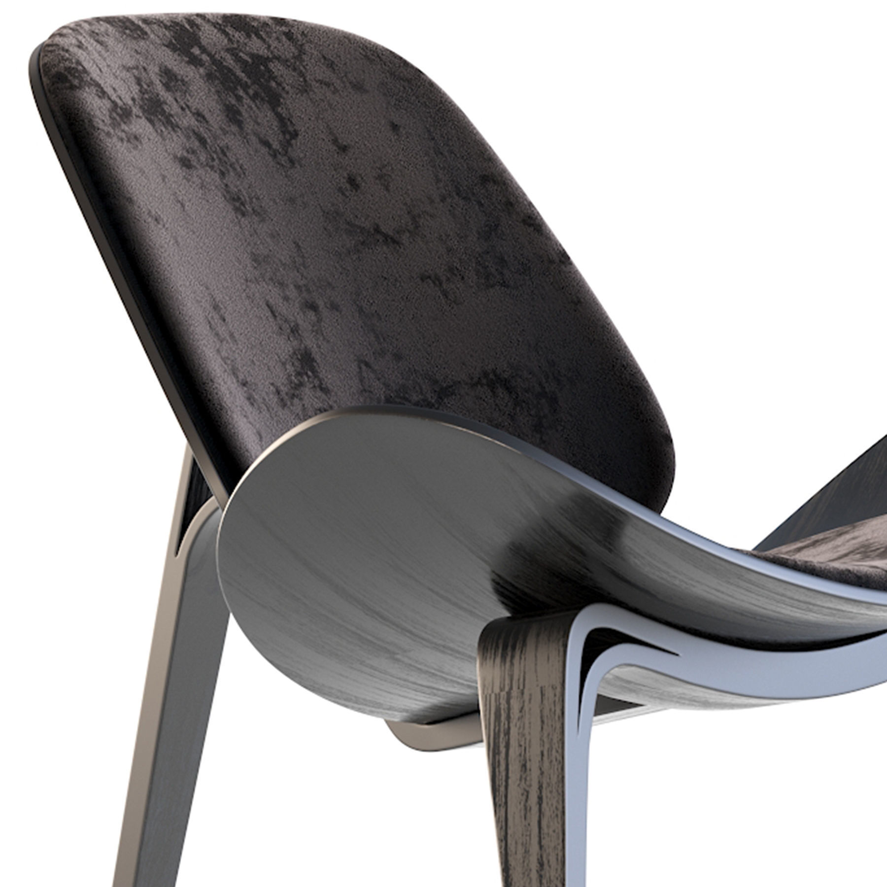 Carl Hansen CH07 Shell Chair Lounge Chair black 3D model | CGTrader