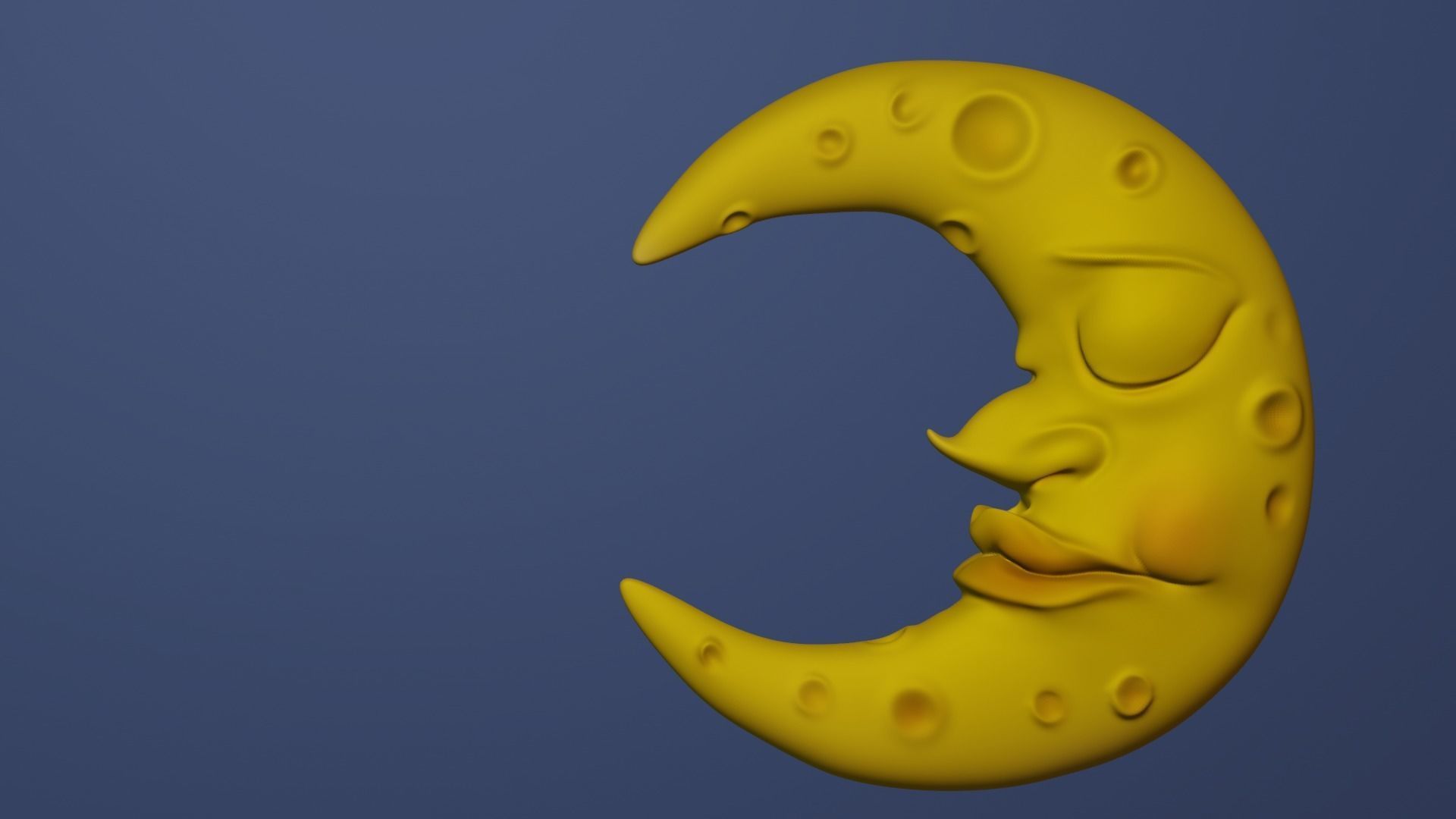 Stylized Cartoon Sculped High poly Moon 3D model | CGTrader