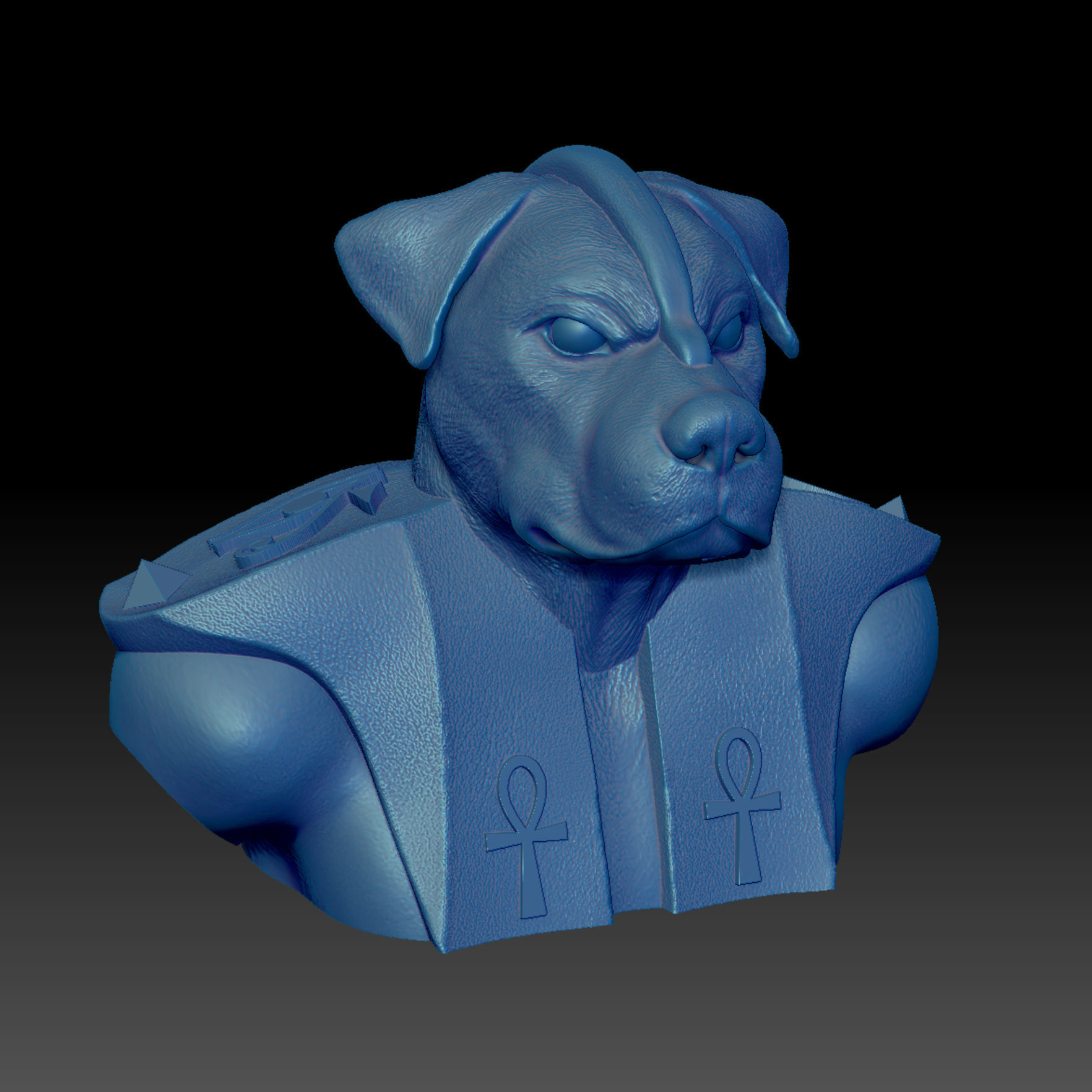 Rottweiler-Anubis Bust 3D model 3D printable | CGTrader