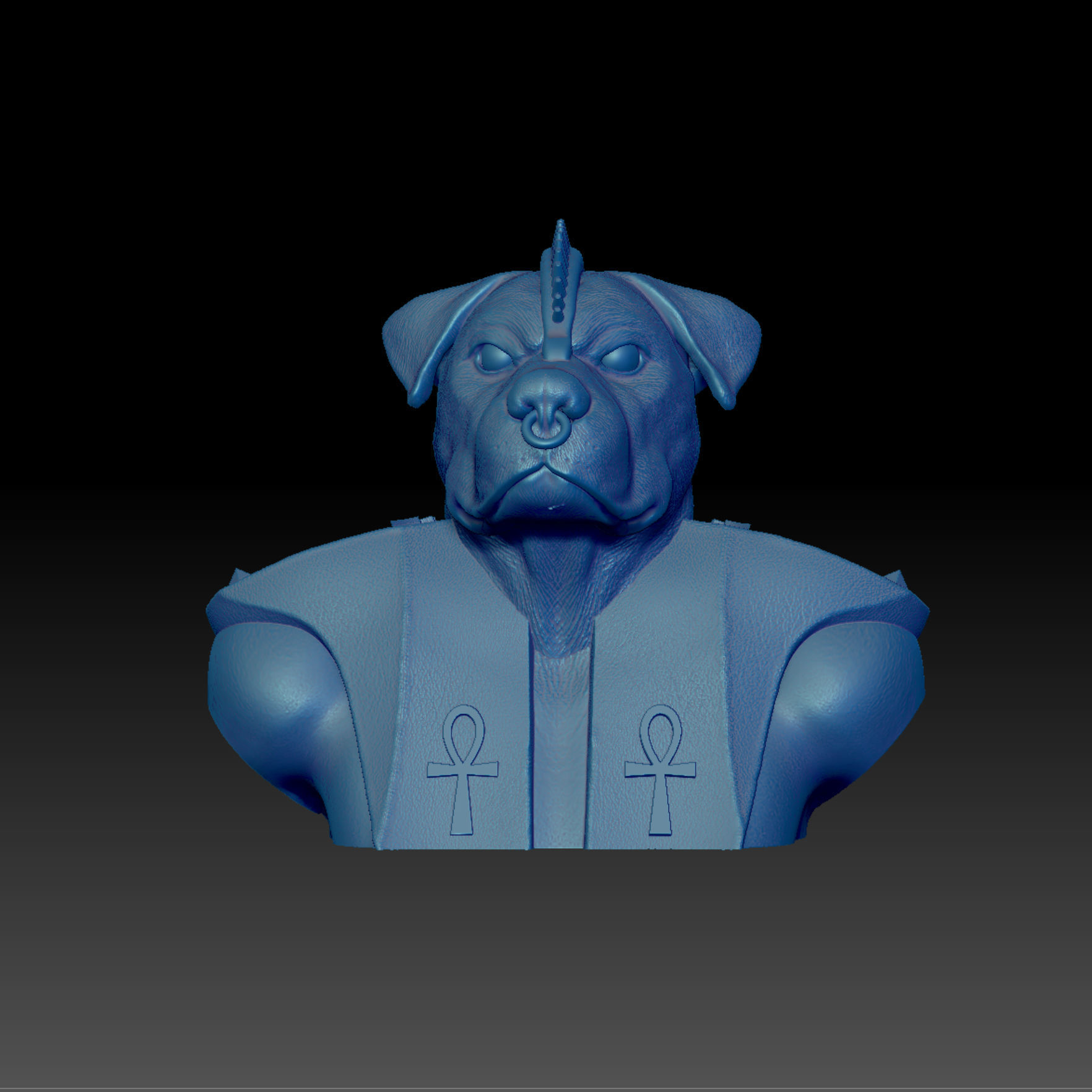 Rottweiler-Anubis Bust -High-Polygon STL-print-file 3D model 3D ...