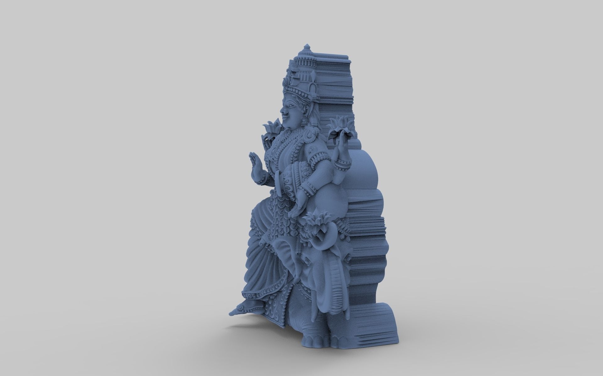 gaja lakshmi hindu god 3D model 3D printable | CGTrader