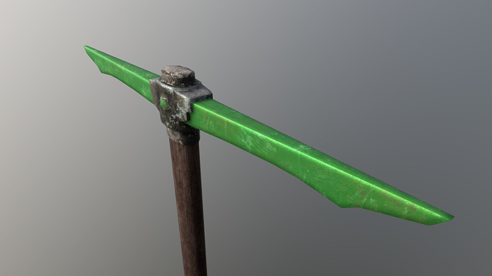 3D model Pickaxe - Emerald VR / AR / low-poly | CGTrader