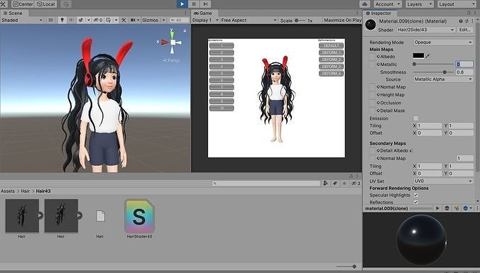 3D model Hair 3D Model Zepeto Unity Prefab 43 VR / AR / low-poly | CGTrader