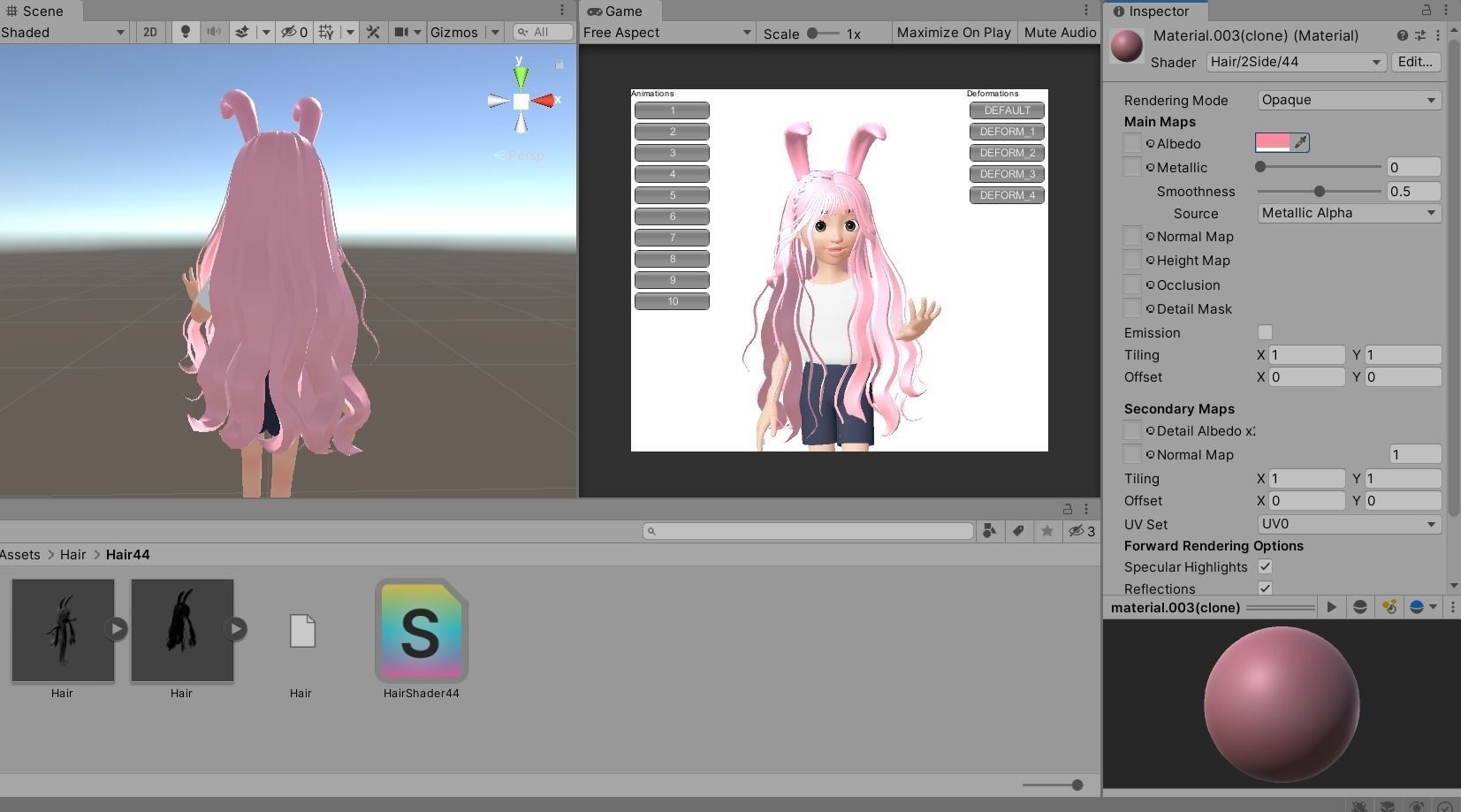 3D model Hair with bunny ear unity prefab zepeto item VR / AR / low-poly | CGTrader