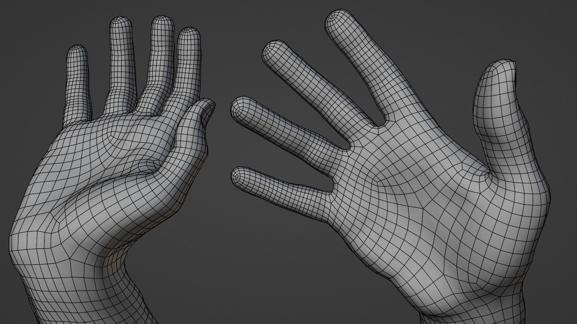 3D model Hand model Photorealistic with Nails Low-poly VR / AR / low ...