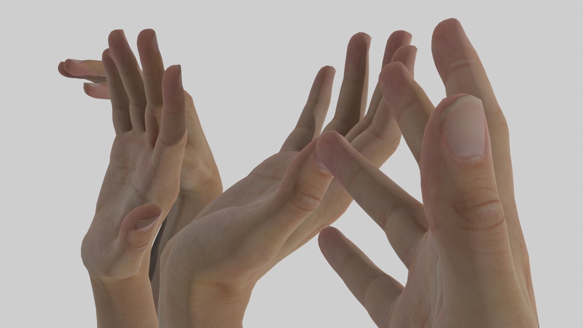 3D model Hand model Photorealistic with Nails Low-poly VR / AR / low ...