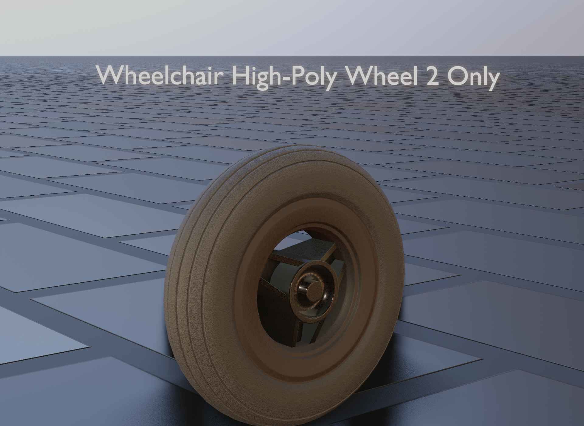Wheelchair Wheel 2 Only with procedural PBR material 3D model | CGTrader