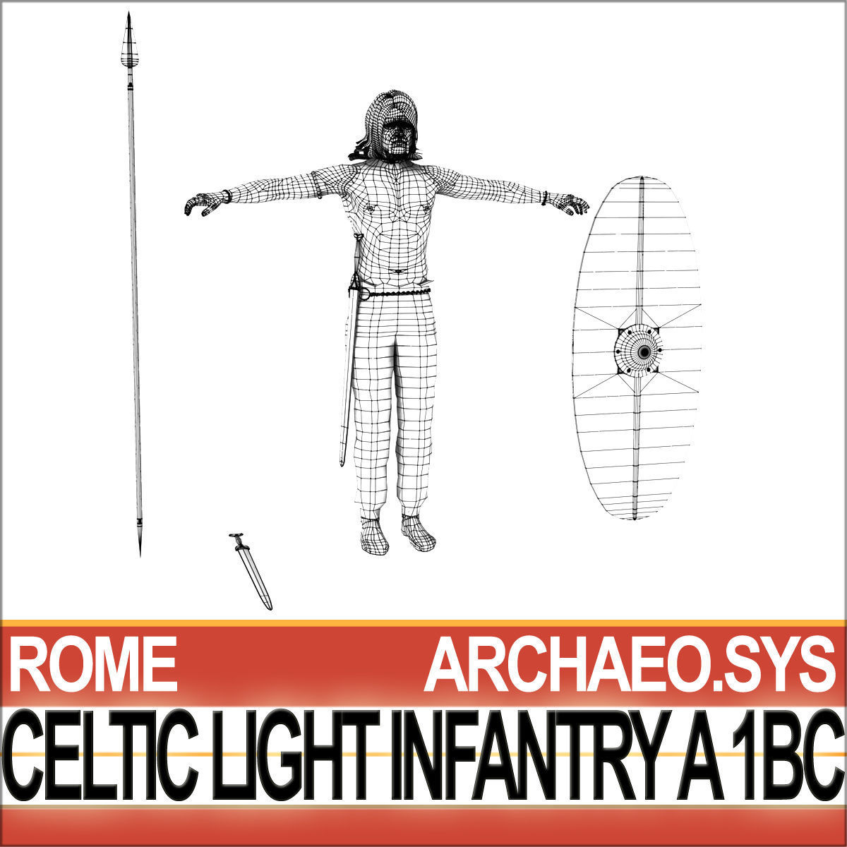 Ancient Celtic Light Infantry A 1BC with Poser Daz Props 3D model ...