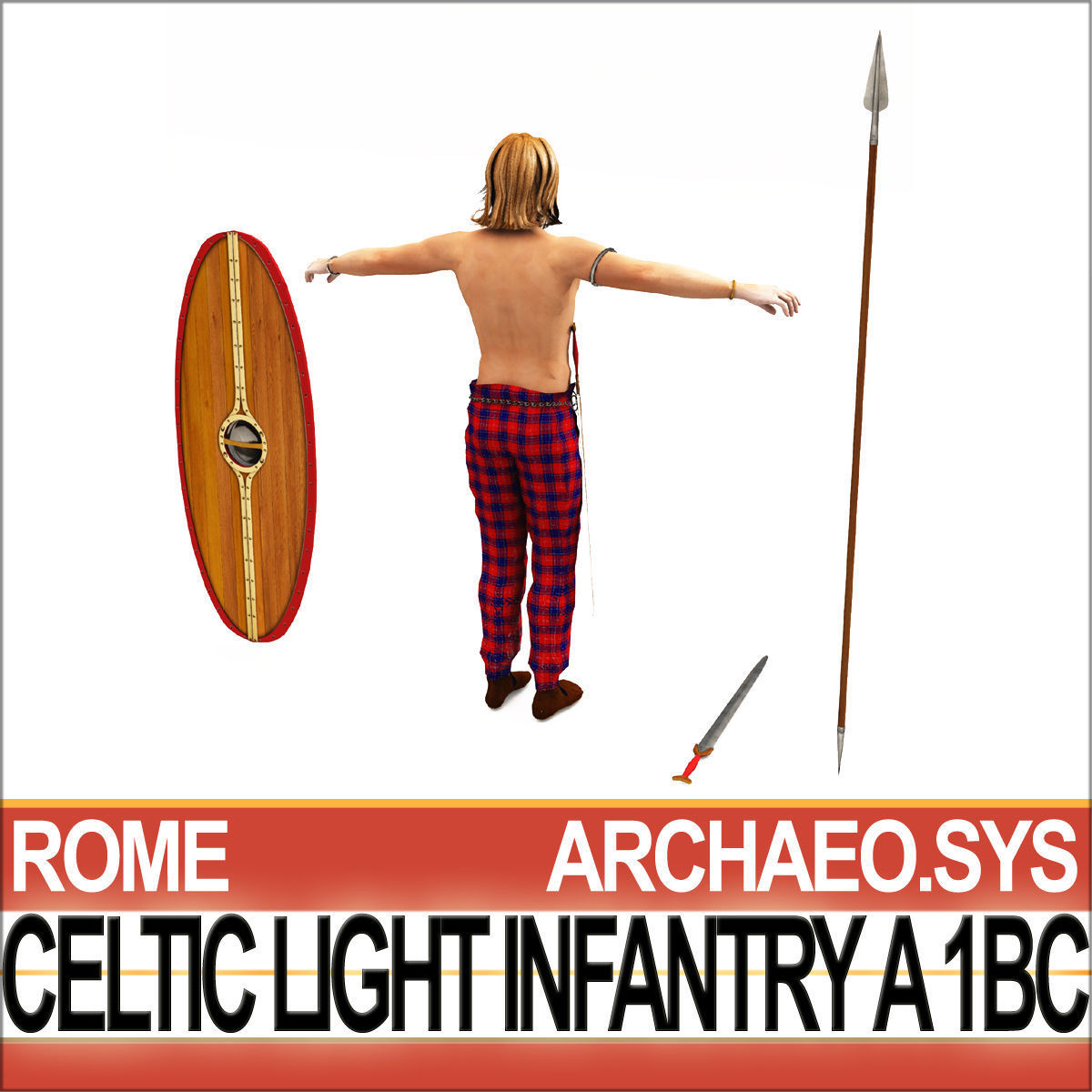 Ancient Celtic Light Infantry A 1BC with Poser Daz Props 3D model | CGTrader