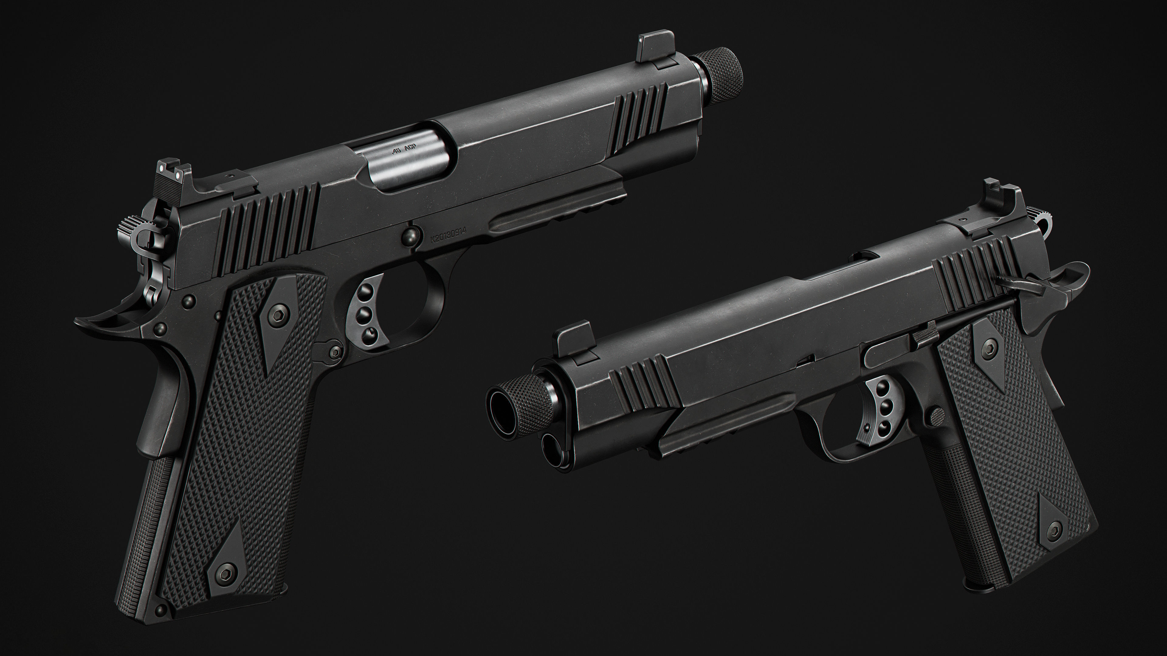 3D model 1911 pistols VR / AR / low-poly | CGTrader