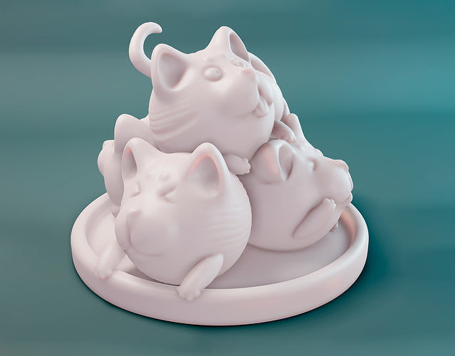 3D Print model - CUTE CATS 3D model 3D printable | CGTrader