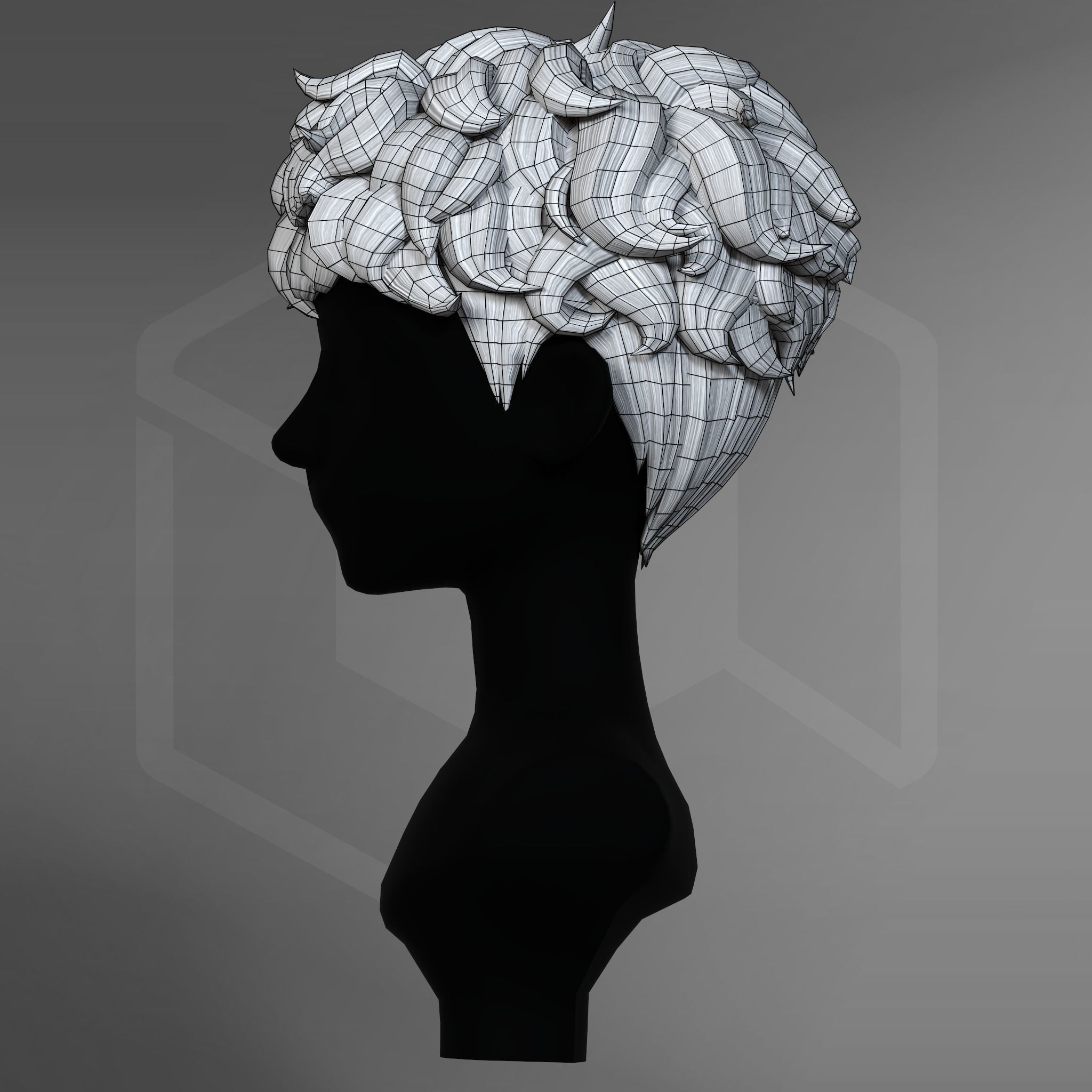 3D model Game Hair - Stylized Male Hairstyle V9 VR / AR / low-poly ...