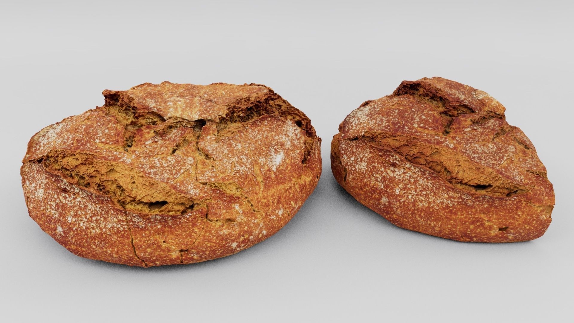 3D model loaf of bread cut in half VR / AR / low-poly | CGTrader