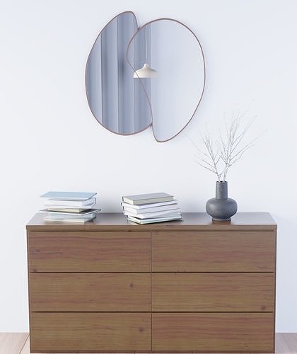 half rounded mirror 3D model animated | CGTrader