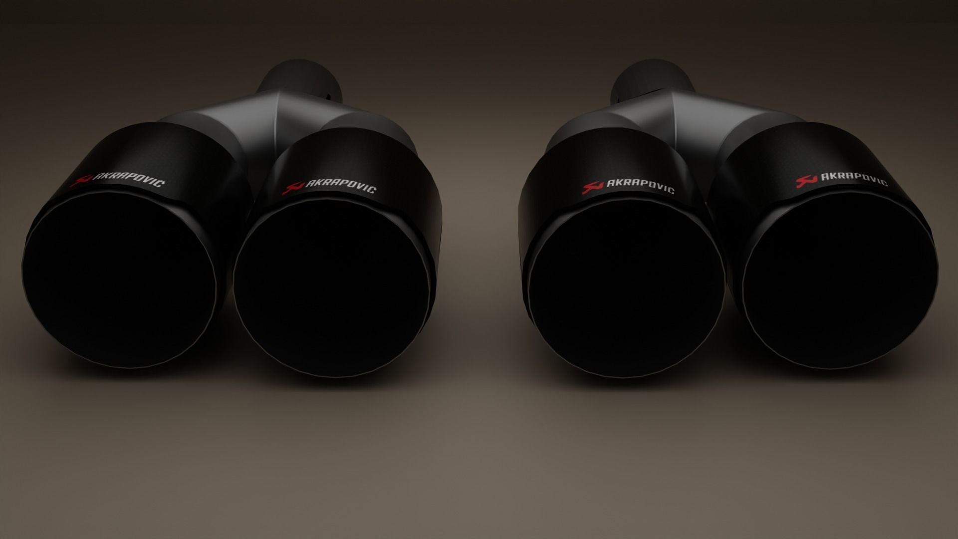 3D model Akrapovic Dual Exhaust Tips Left And Right VR / AR / low-poly ...