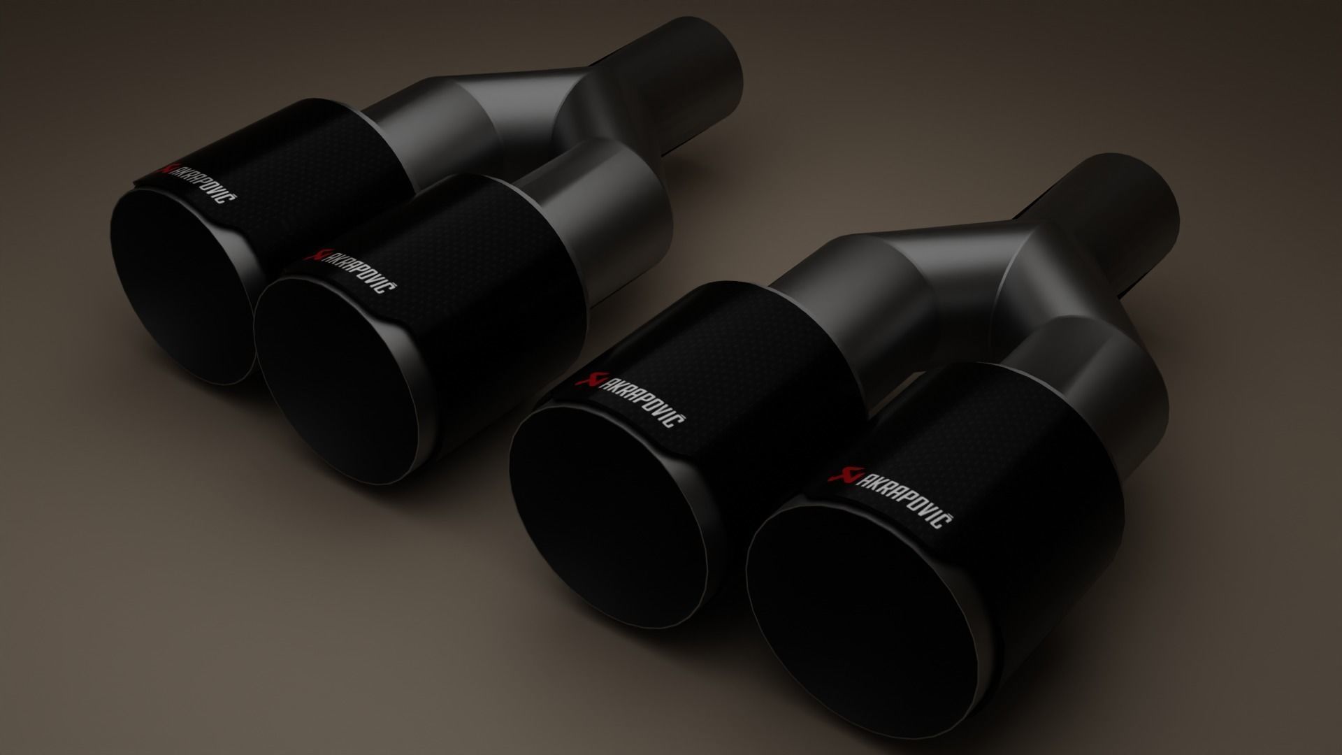 3D model Akrapovic Dual Exhaust Tips Left And Right VR / AR / low-poly ...