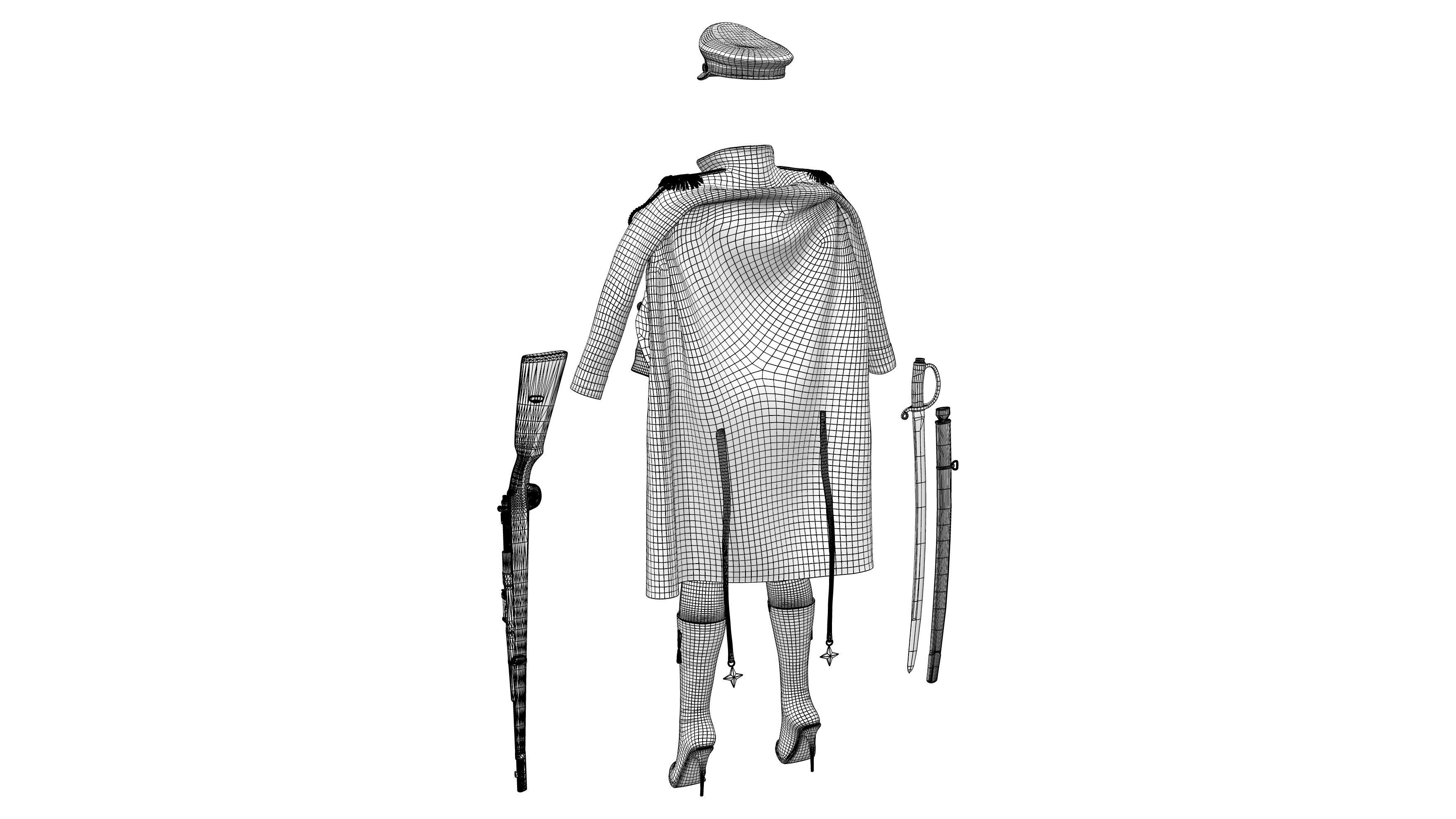 3D model Full Futuristic Female Commander Outfit VR / AR / low-poly ...