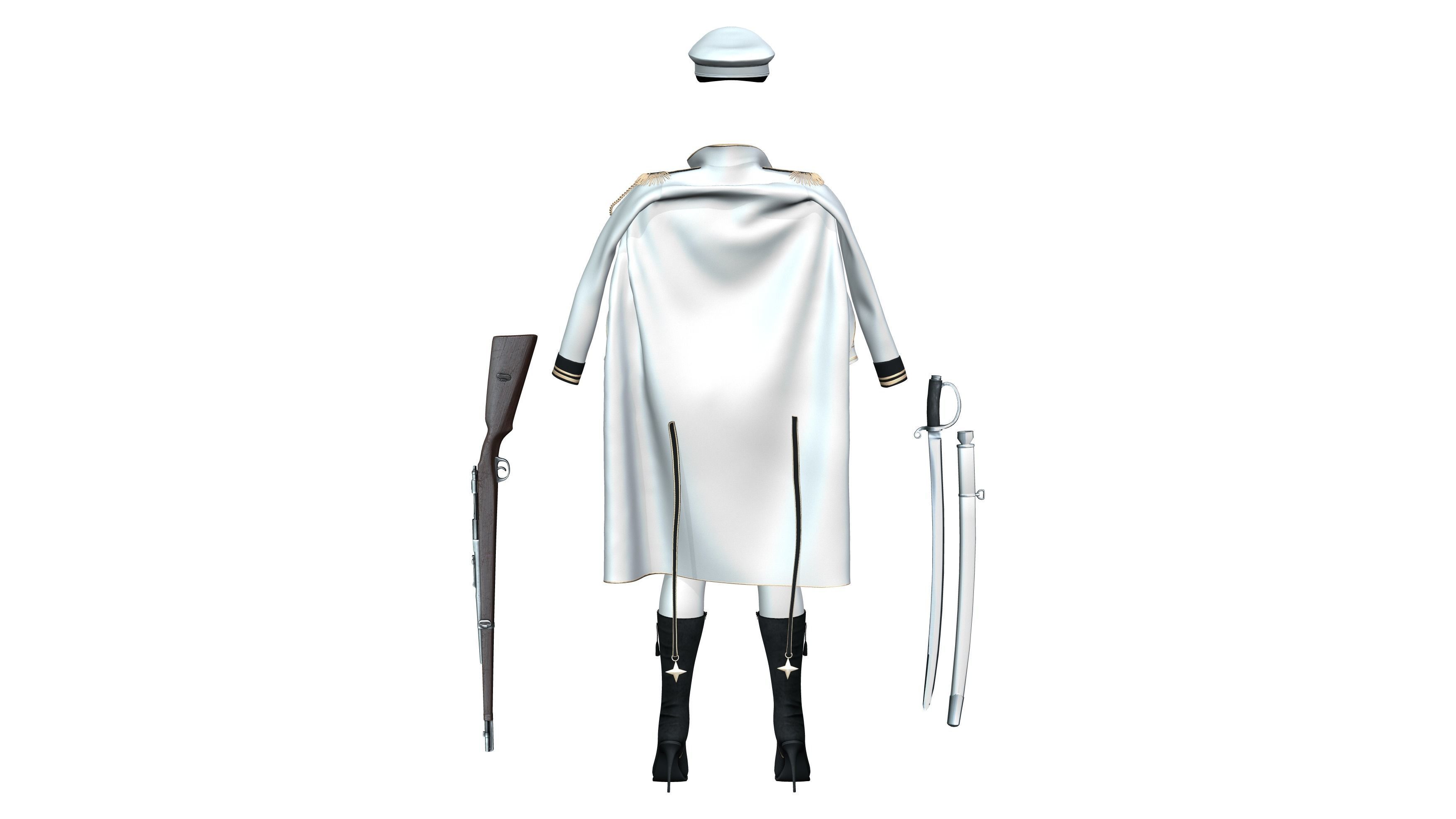 3D model Full Futuristic Female Commander Outfit VR / AR / low-poly ...