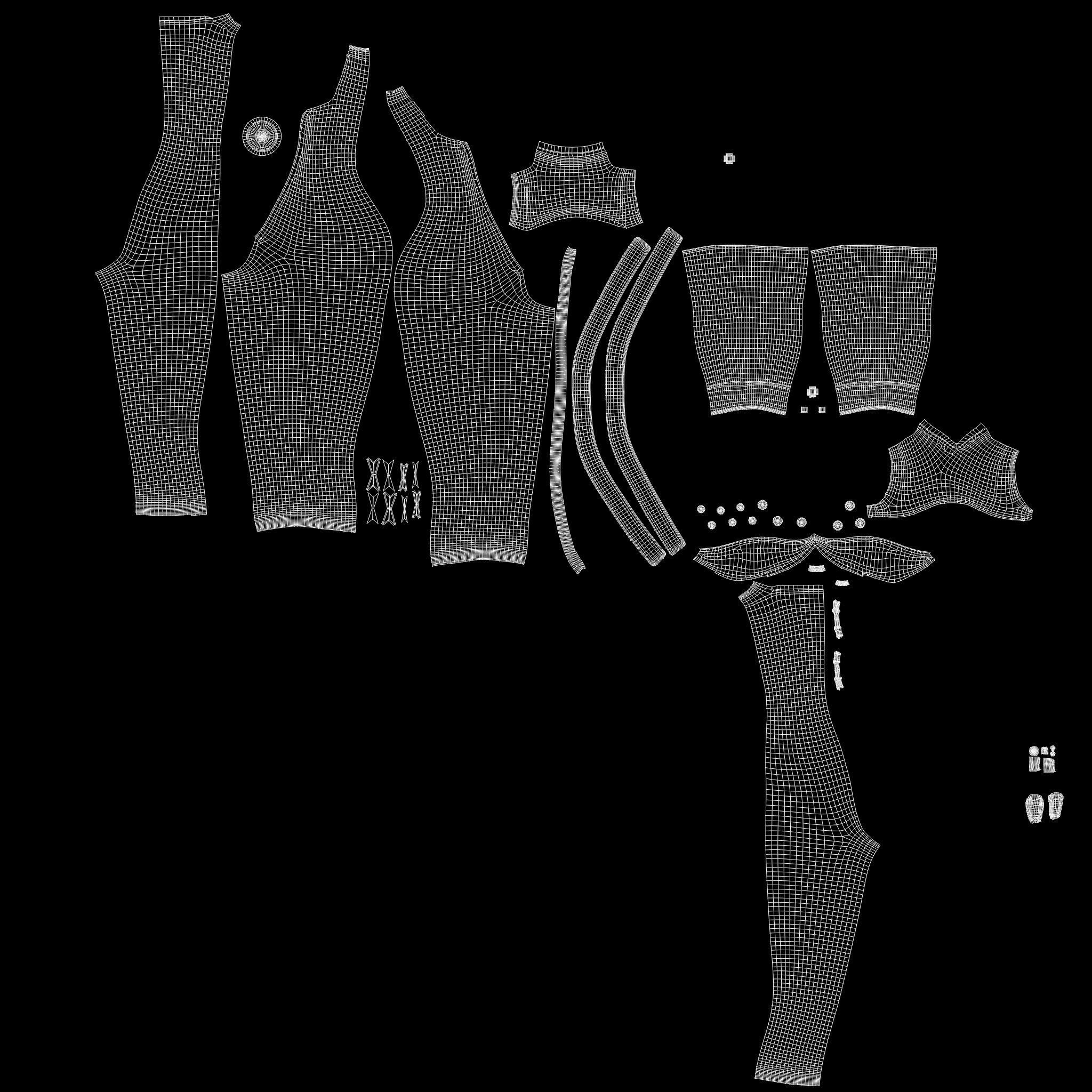 3D model Full Futuristic Female Commander Outfit VR / AR / low-poly ...