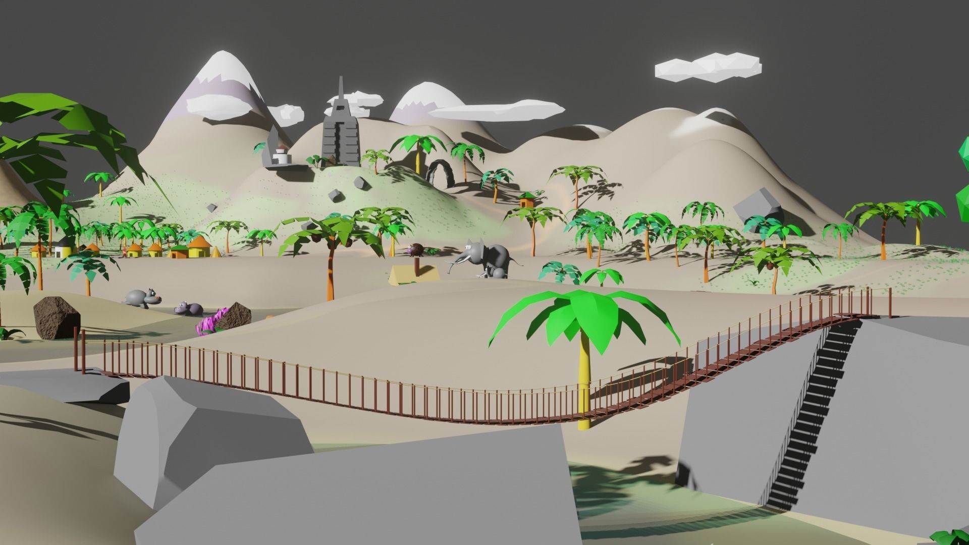 3D model lost World lost land pak VR / AR / low-poly | CGTrader