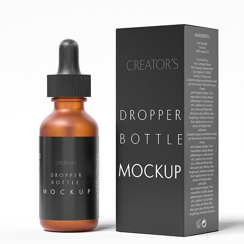 3D model Dropper Bottle Mockup 3 VR / AR / low-poly | CGTrader