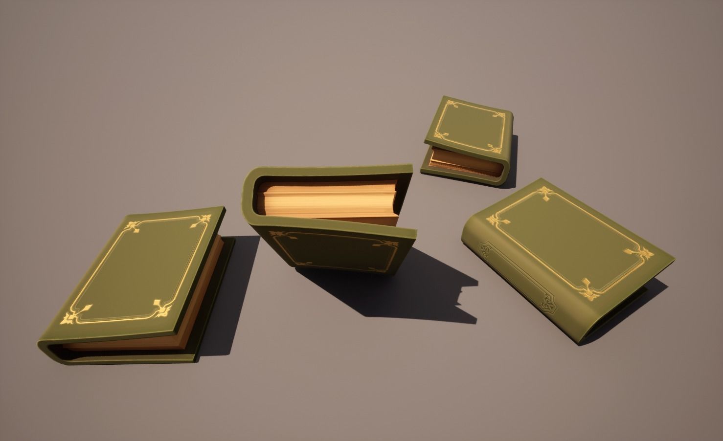 3D model Stylized Magic Books VR / AR / low-poly | CGTrader