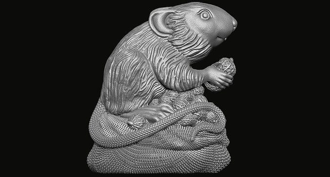 Mouse Statue 3D model 3D printable | CGTrader