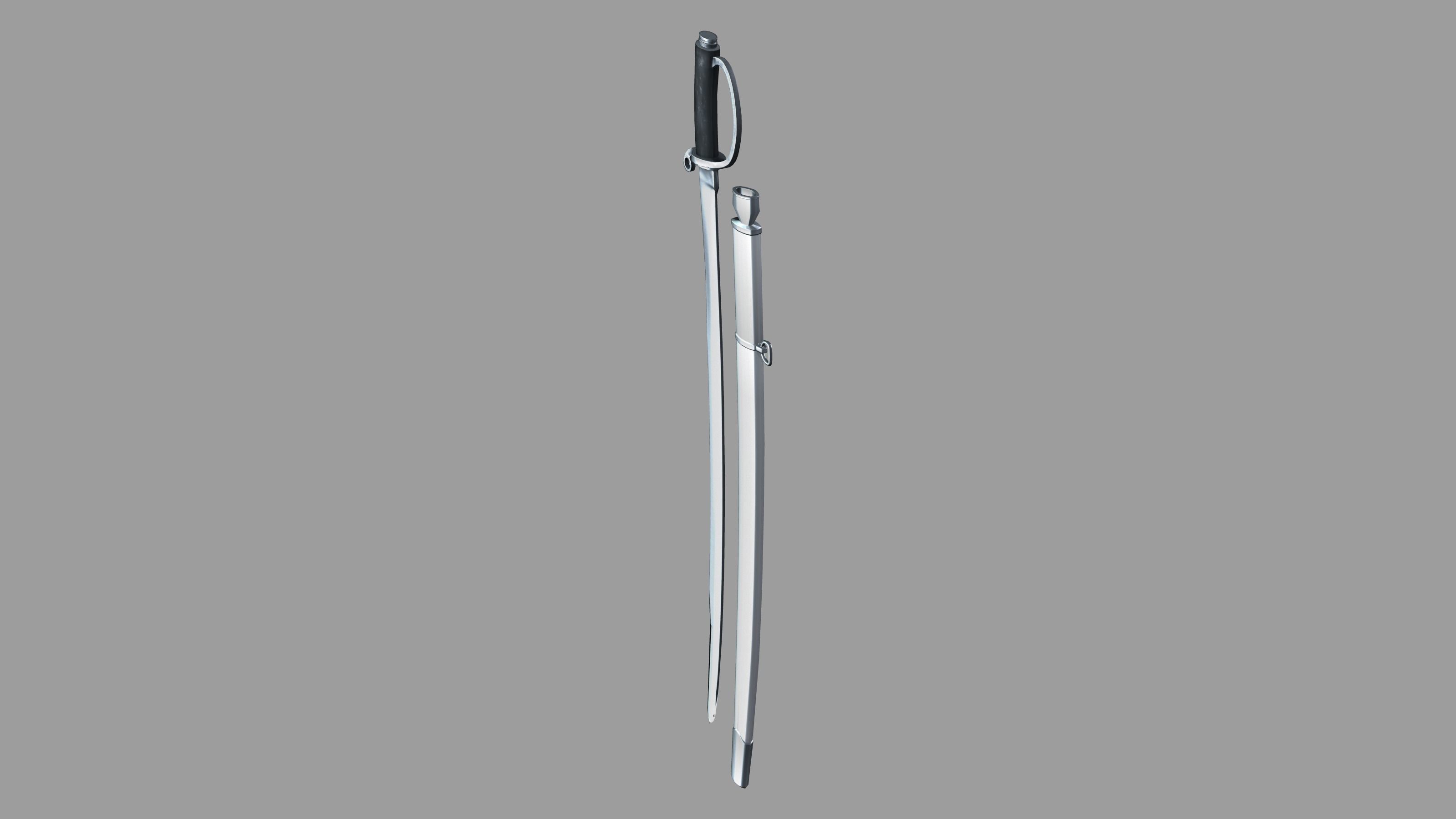 3D model Futuristic Sword Saber With Scabbard VR / AR / low-poly | CGTrader