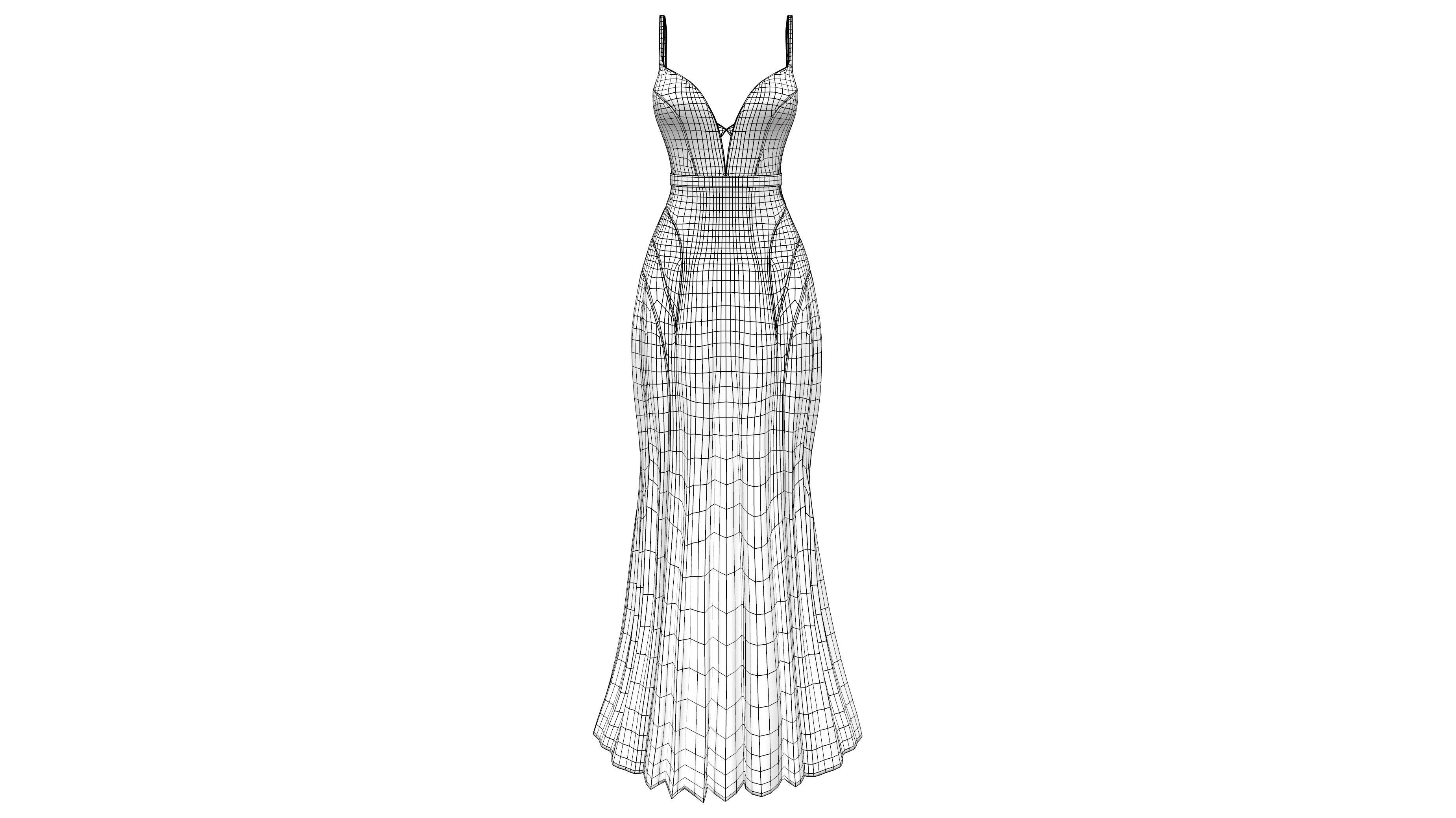 3D model Fancy Prom Dress VR / AR / low-poly | CGTrader
