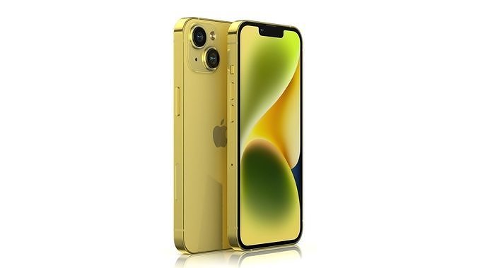 3D model Apple iPhone 14 Yellow VR / AR / low-poly | CGTrader