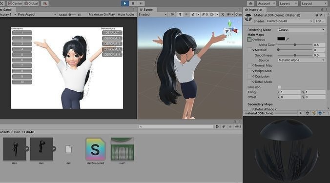 3D model Hair 48 Unity Prefab 3D Item Zepeto VR / AR / low-poly | CGTrader