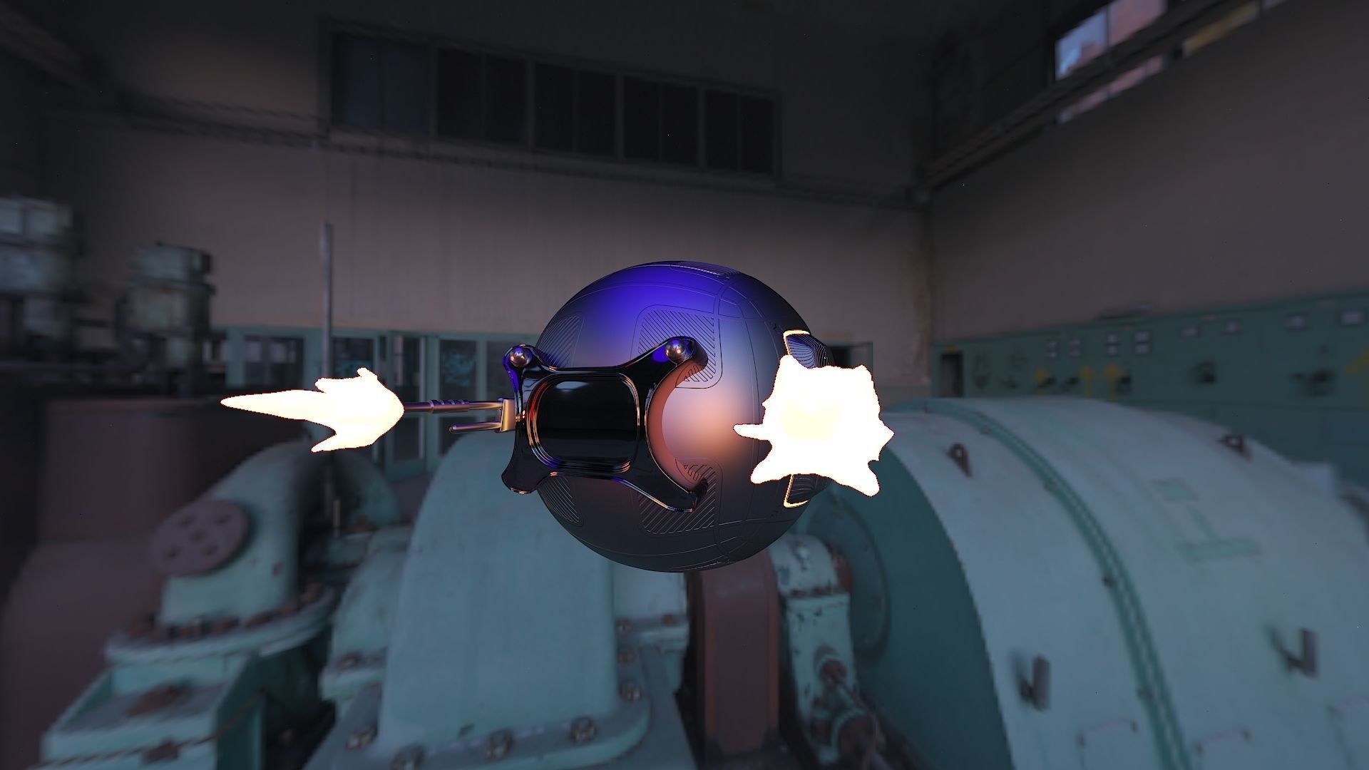 Scifi drone with gun shooting 3D model | CGTrader