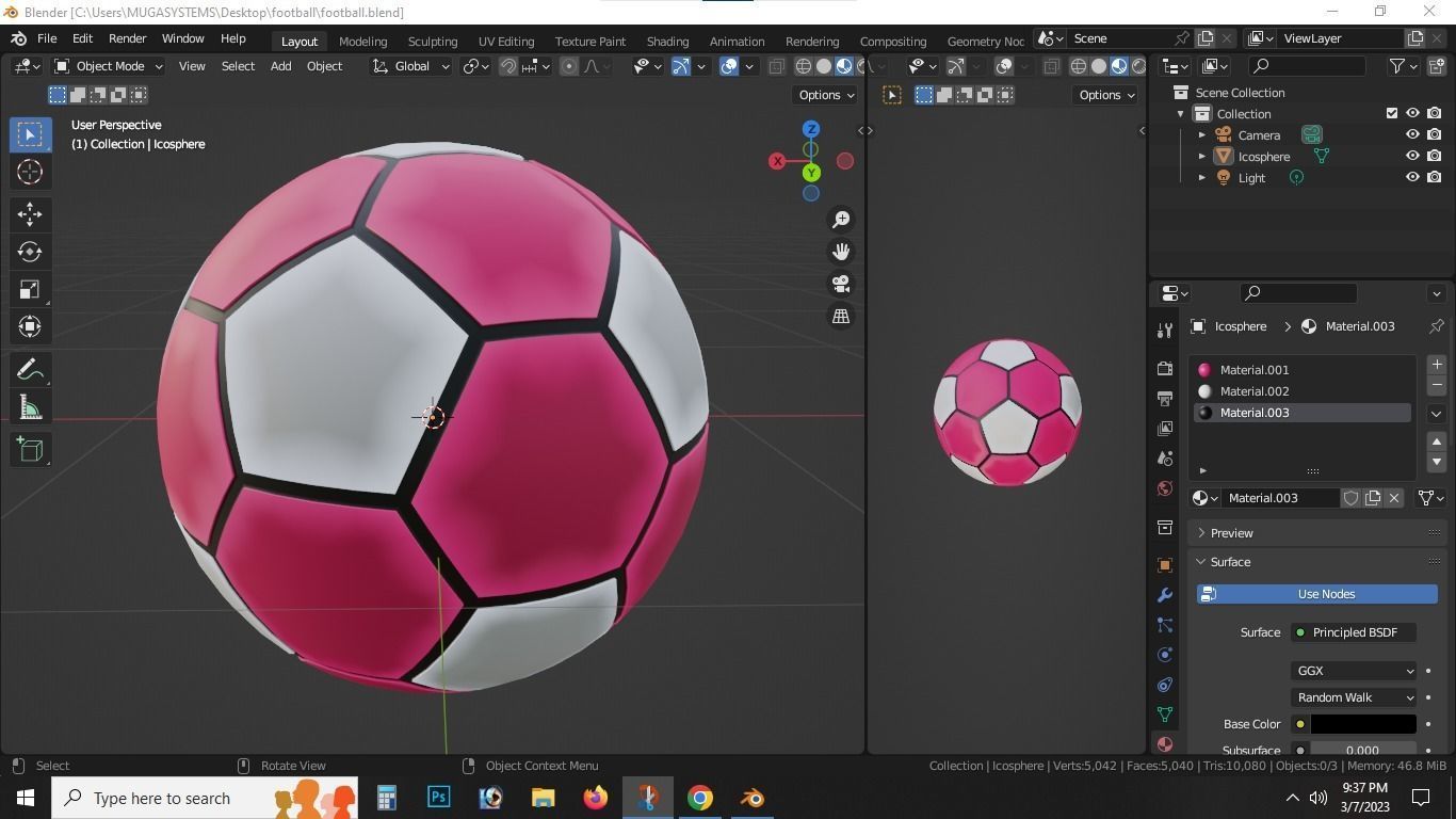 3D model 3D LOW POLY FOOT BALL MODEL VR / AR / low-poly | CGTrader