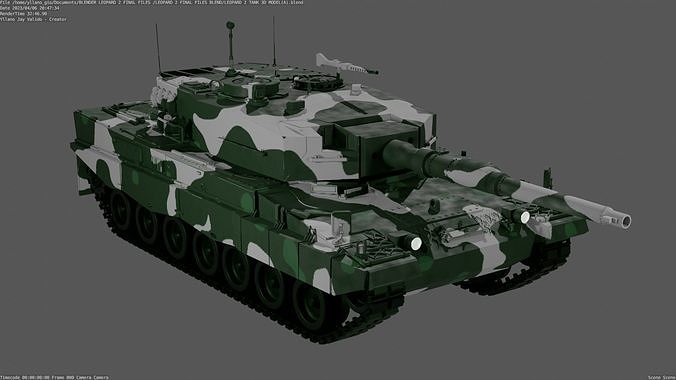 LEOPARD 2 TANK KAMFPFANZER 1970s version prototype 3D model animated ...