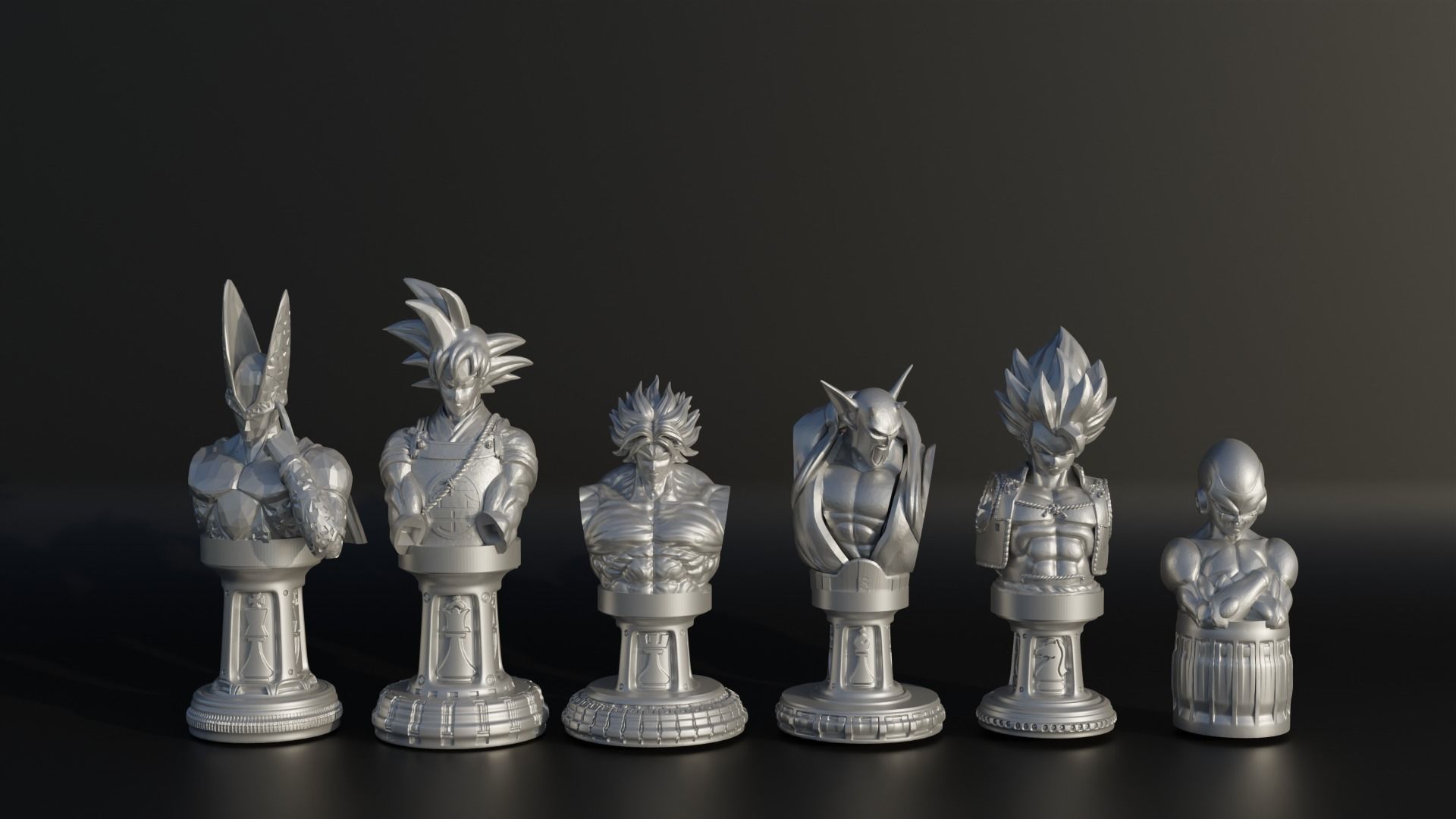 Anime Figure Chess Set - Popular 12 Different Anime Character 3D model ...