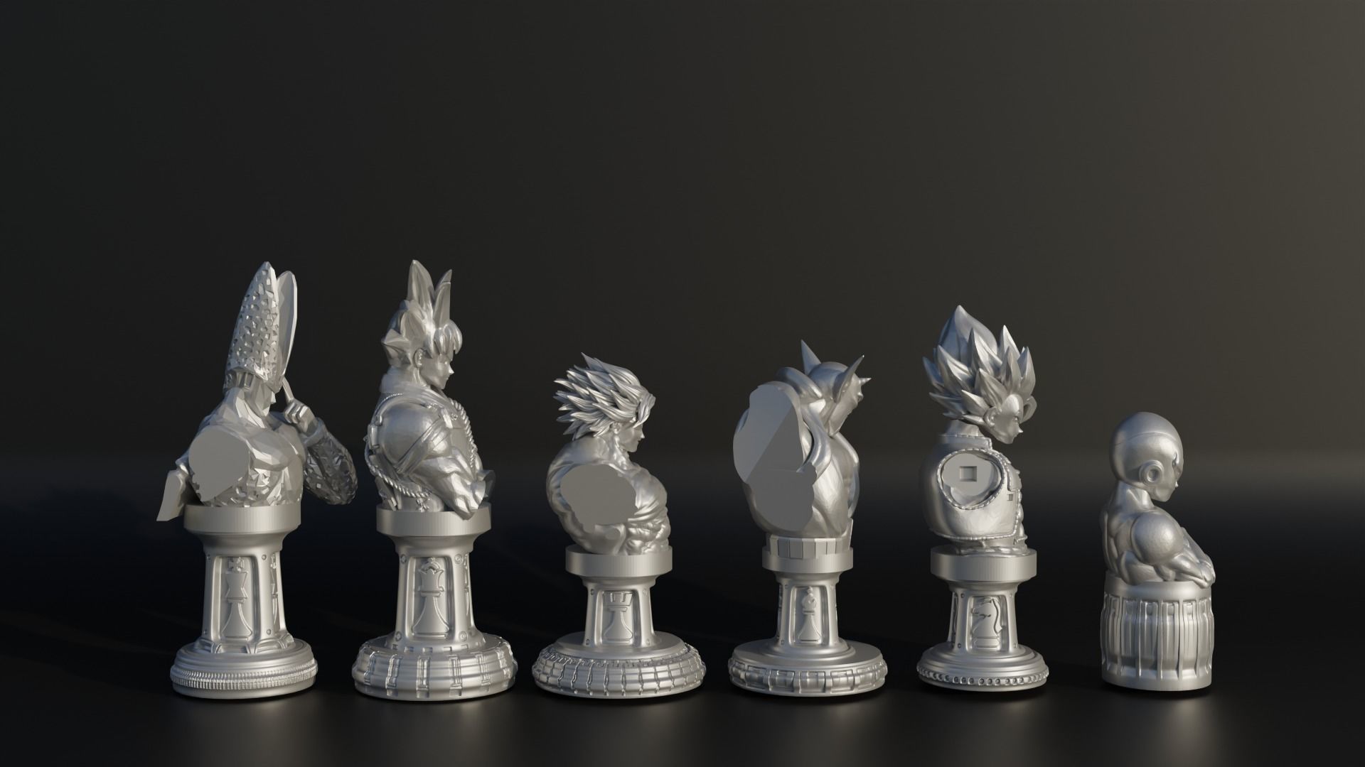 Anime Figure Chess Set - Popular 12 Different Anime Character 3D model ...