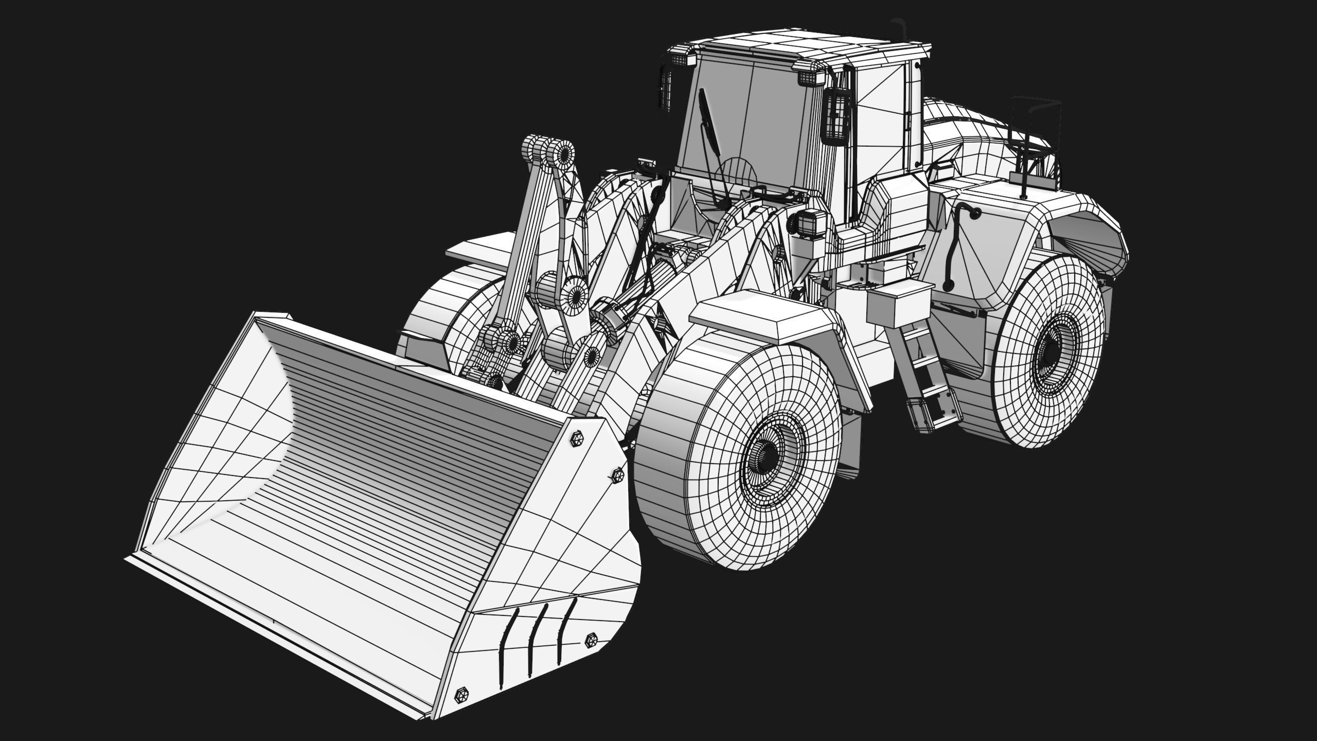 3D model Wheel Loader Mining Truck 02 All PBR Unity UE Textures VR / AR ...