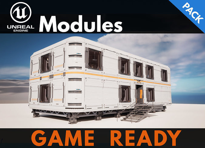 3D model SCIFI modules kitbash Military Base Building Kit Cyberpunk VR ...