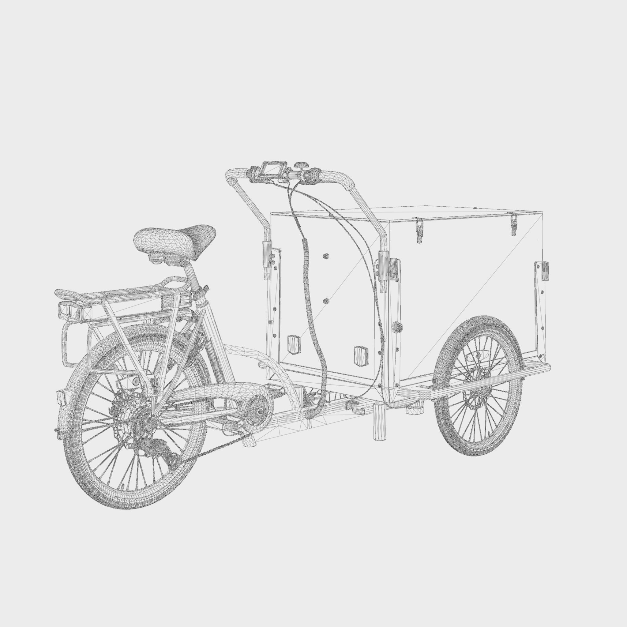 3D model 3D Model of Cargobike Box VR / AR / low-poly | CGTrader