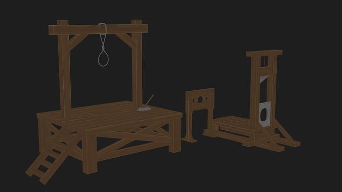 LowPoly Middle Ages Objects Of Execution free VR / AR / low-poly 3D ...