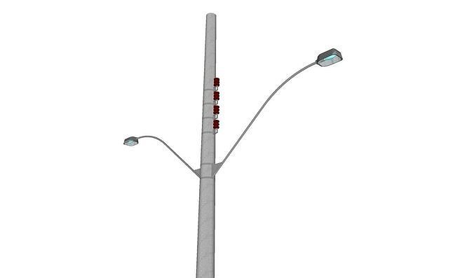 Concrete Lamp Post - Light Pole - Light Post - Street Light 54 3D model ...