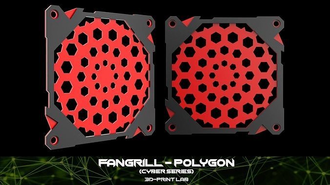 Fan Grill - Cyber series - Polygon 3D model 3D printable | CGTrader