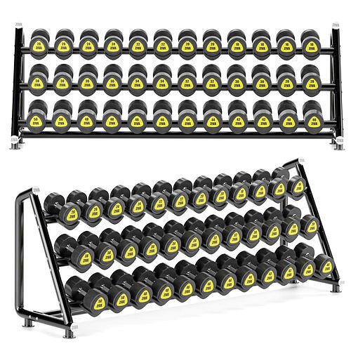 Gym-Tools-Fitness-Body-Building-set-10 gym dumbbell rack with... 3D ...